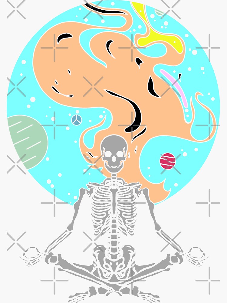 "Peace- Skeleton At Rest" Sticker for Sale by Gyaneshwar | Redbubble