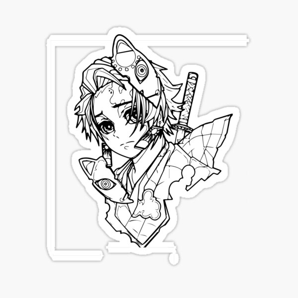 "tanjiro kamado demon slayer anime charachter art illustrator " Sticker ...