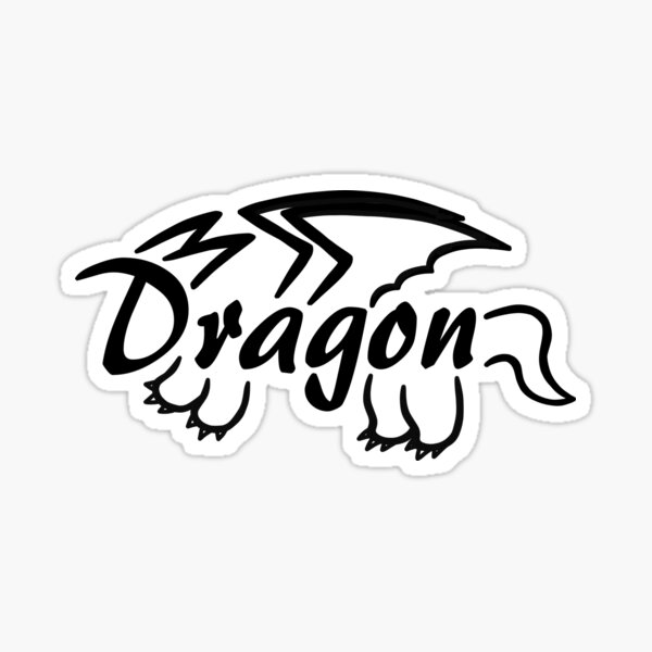 "Dragon Text Art" Sticker for Sale by Nexum21 | Redbubble