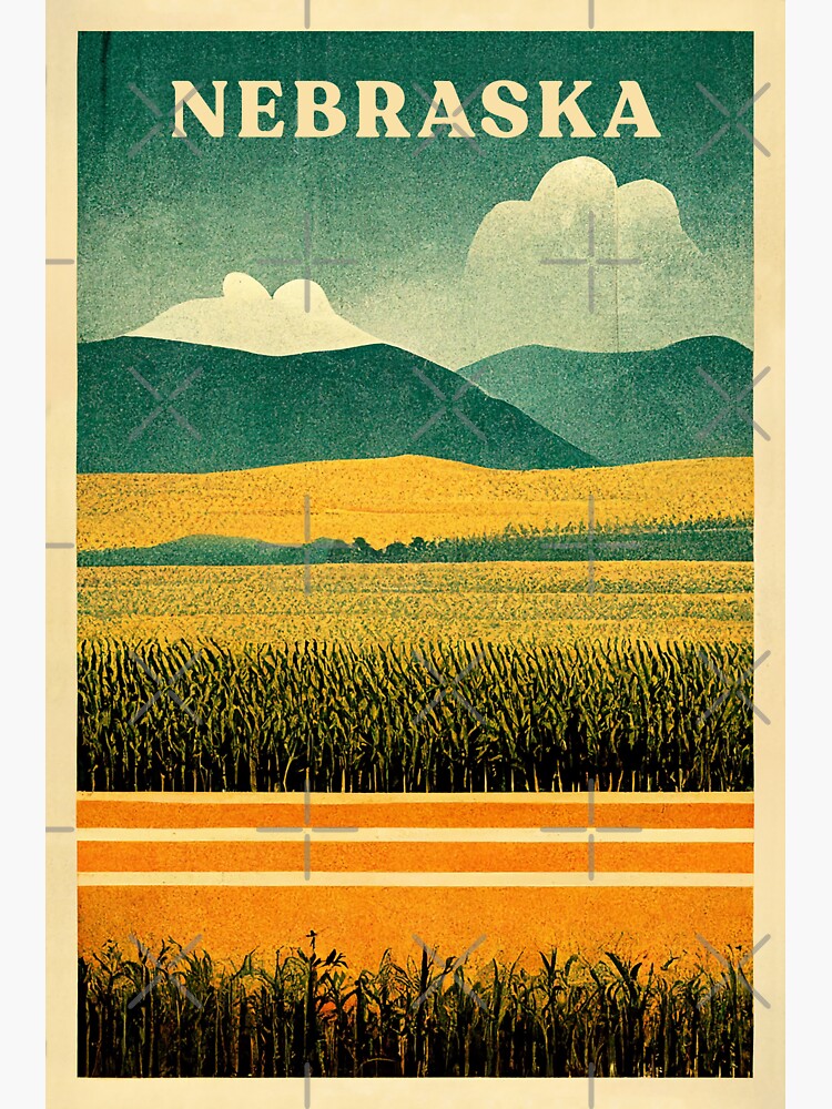 "Nebraska" Sticker for Sale by Retro Travel Design | Redbubble