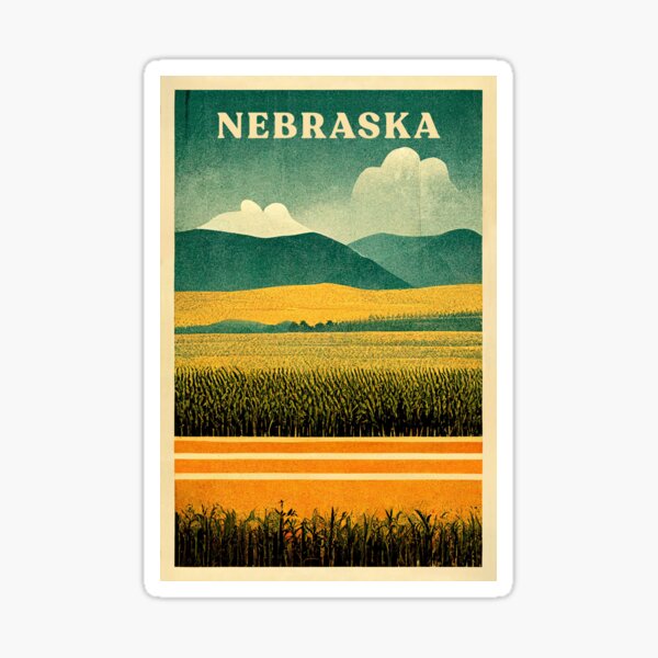 "Nebraska" Sticker for Sale by Retro Travel Design | Redbubble