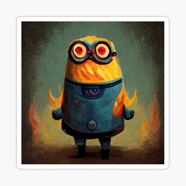 "Evil Minion " Sticker for Sale by DieMyDy | Redbubble