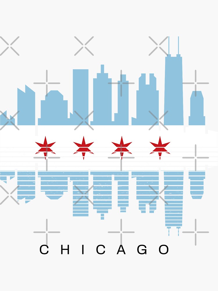 "Chicago Skyline" Sticker for Sale by NNNostalgia | Redbubble