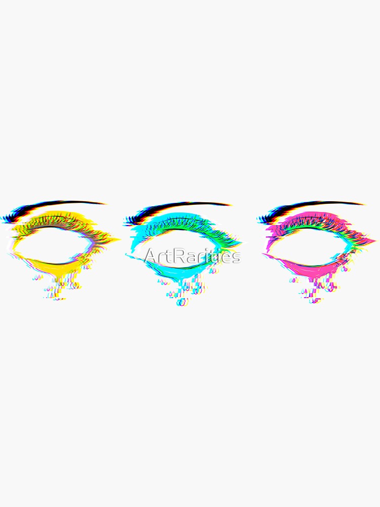 "Neon Triple Eye" Sticker for Sale by RavenRarities | Redbubble