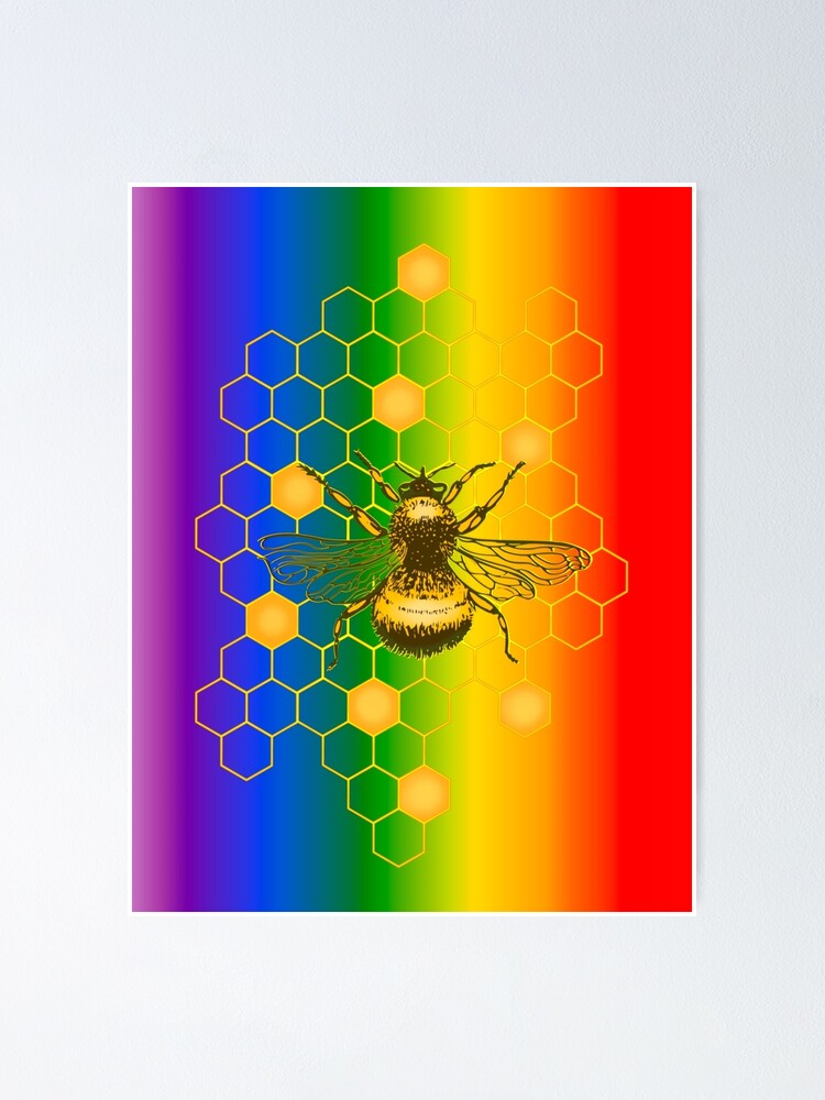 "LGBT Gay Pride Rainbow Bee-live " Poster for Sale by hildurko | Redbubble
