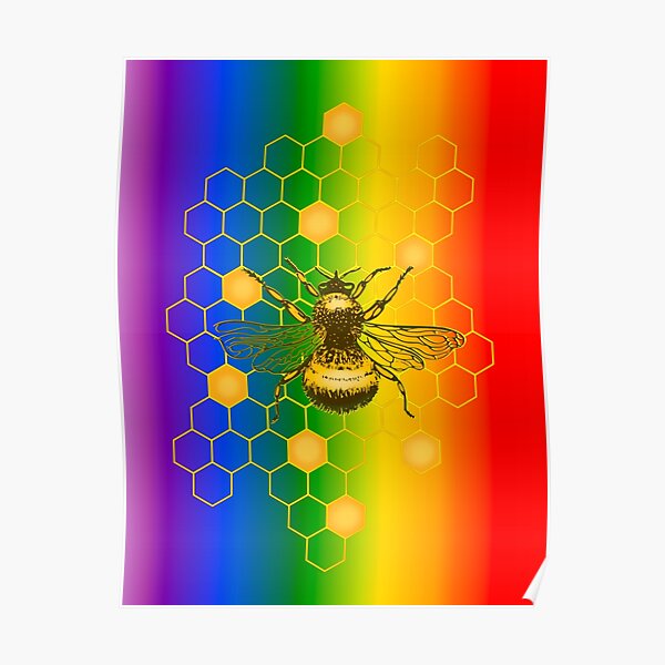 "LGBT Gay Pride Rainbow Bee-live " Poster for Sale by hildurko | Redbubble