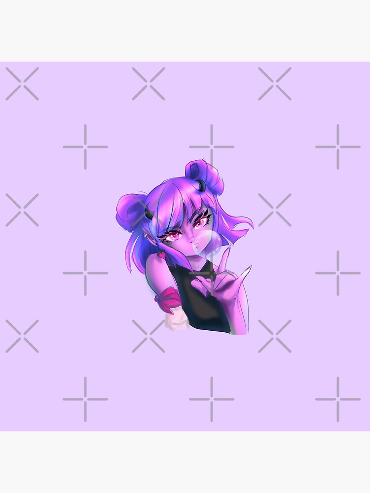 "Cute Anime eyes Pink Demon Girl" Art Board Print for Sale by MsMurd3ra ...