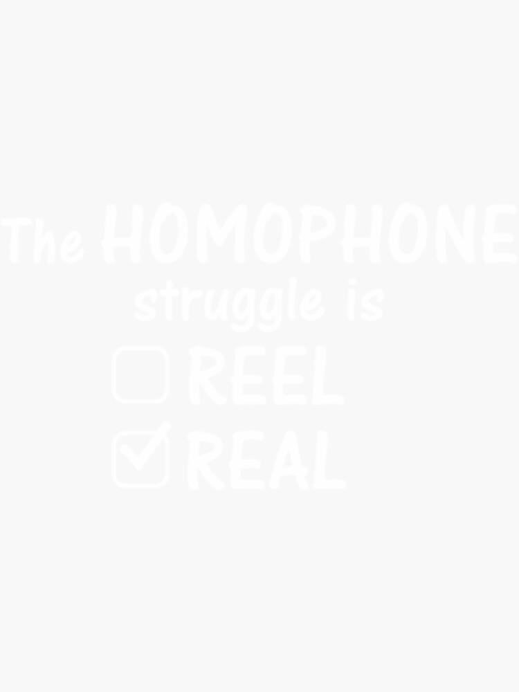 "Homophone Struggle Funny Grammar Teacher" Sticker for Sale by ...