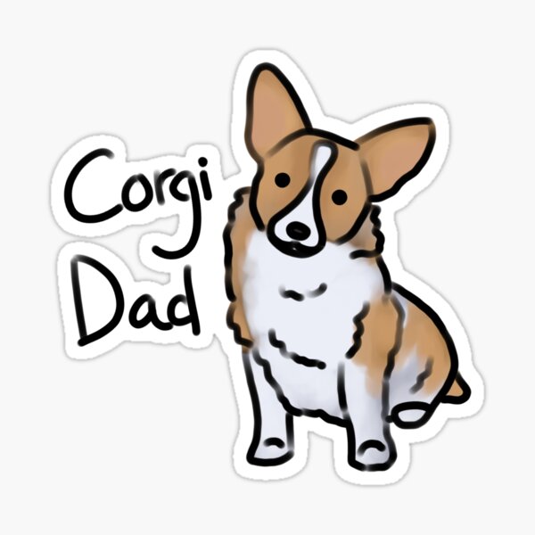 "Corgi Dad" Sticker for Sale by DoggyDoodles- | Redbubble