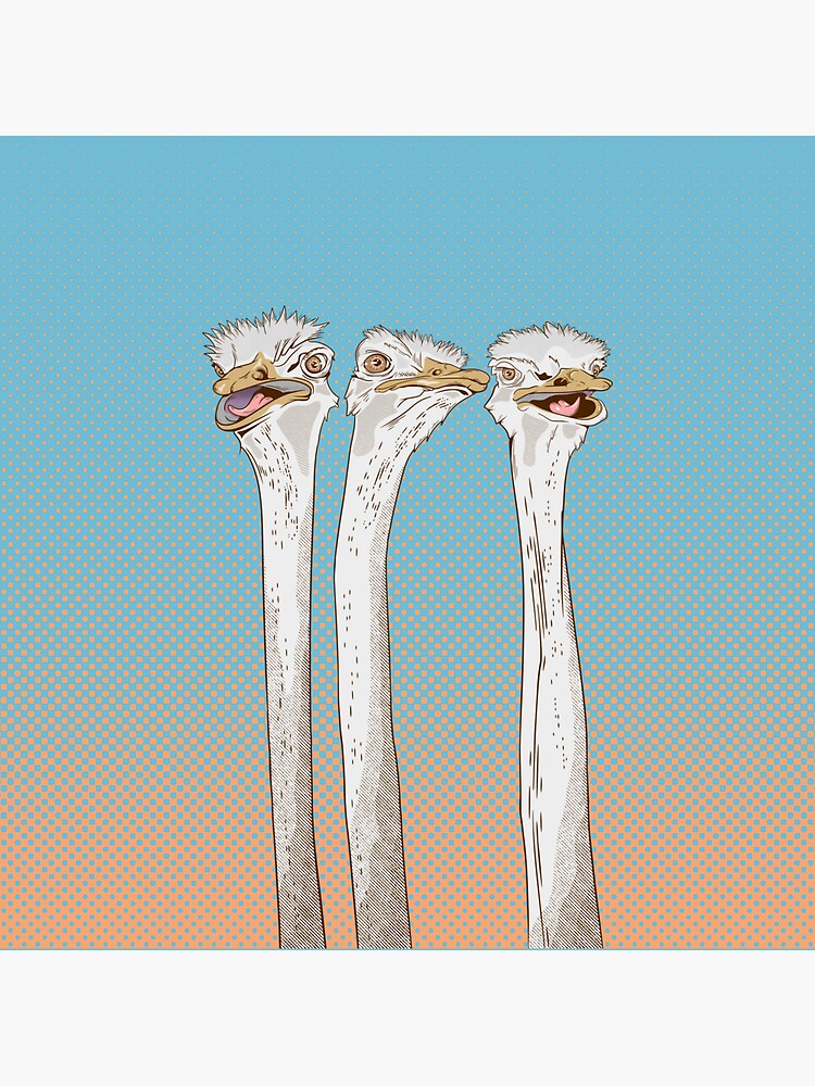 "Angry Ostriches" Sticker for Sale by ekpatterns | Redbubble