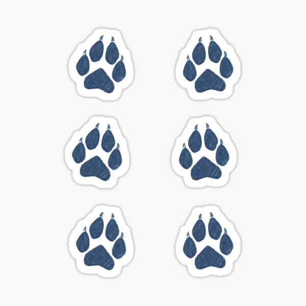 "Scribbled Wolf Paw Print Sticker Sheet - Blue" Sticker for Sale by ...