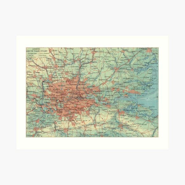 "1960 Annotated Map of London" Art Print for Sale by DGthenew1D | Redbubble
