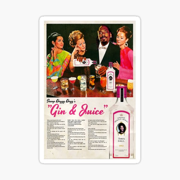 "Gin & Juice drink" Sticker for Sale by AngelaEdgar | Redbubble