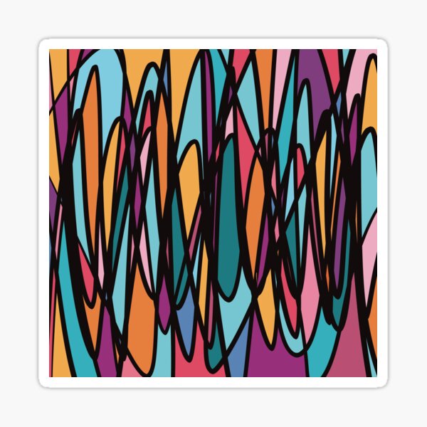 "Tropical Tangle Abstract Illustrated" Sticker for Sale by ZaraRoza ...
