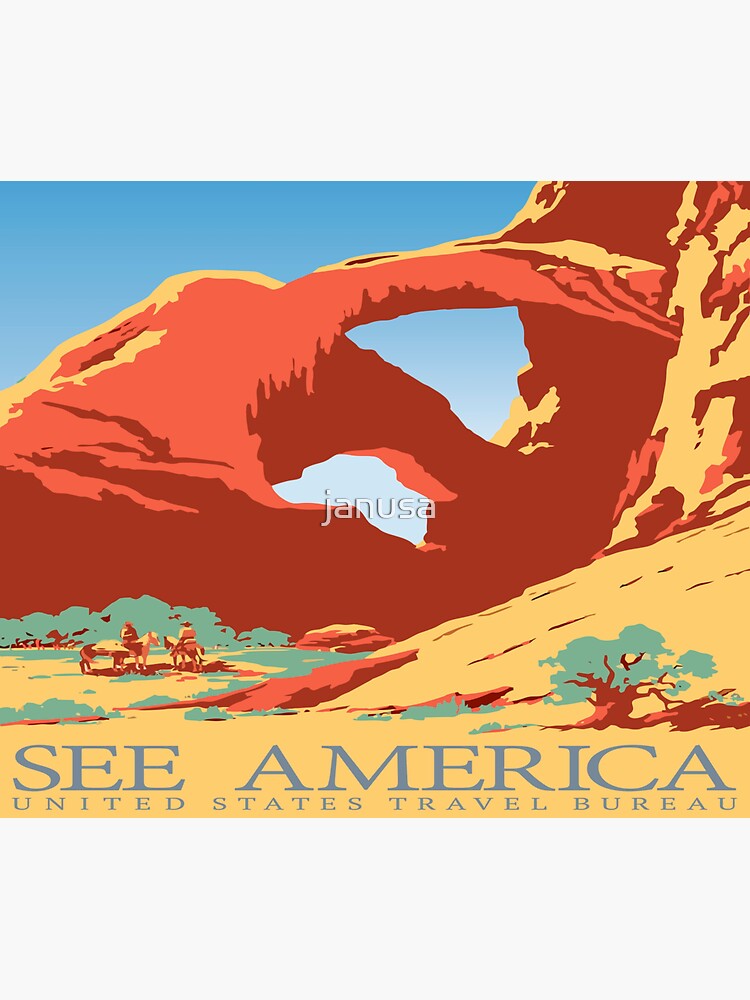 " See America poster clipart" Sticker for Sale by janusa | Redbubble