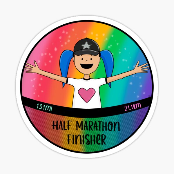"Half Marathon Finisher" Sticker for Sale by sparklefrog | Redbubble