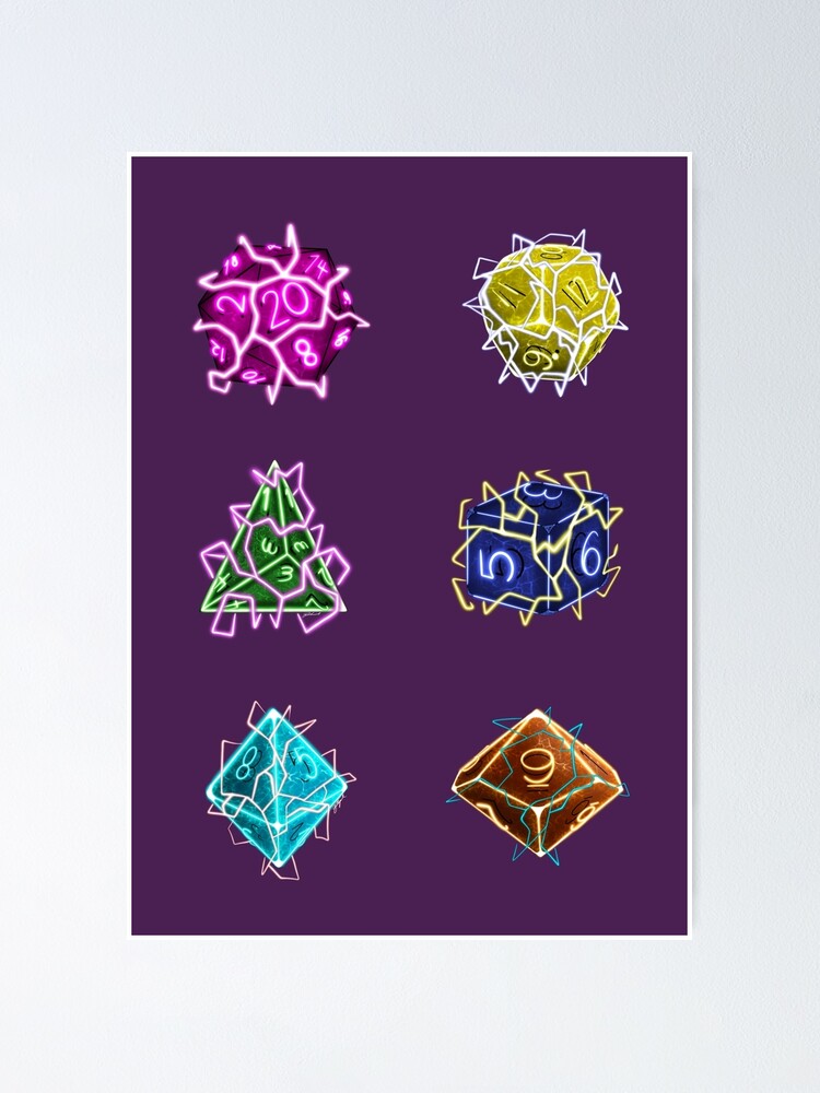 "The Magical Dice Set" Poster for Sale by ArtsByCommand | Redbubble
