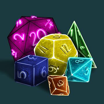 "The Magical Dice Set V.2" Sticker for Sale by ArtsByCommand | Redbubble