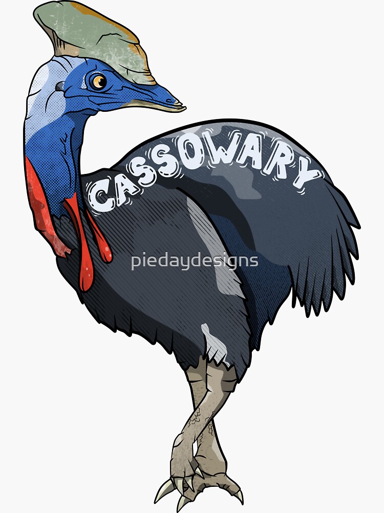 "Cassowary Australian Bird" Sticker for Sale by piedaydesigns | Redbubble