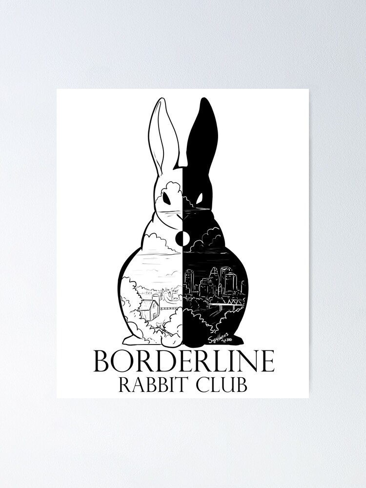"Borderline Rabbit Club Logo" Poster for Sale by SageFlannery | Redbubble