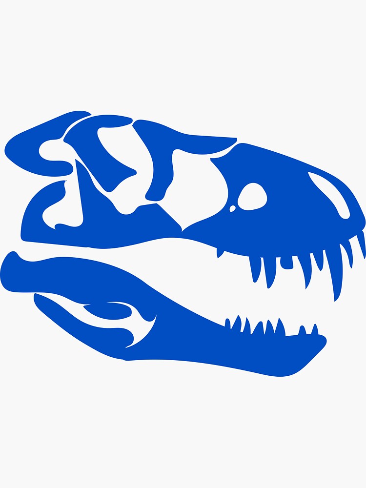 "Blue T-Rex Skull / Blue Tyrannosaurus Rex Skull" Sticker for Sale by ...