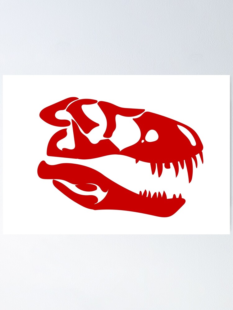 "Red T-Rex Skull / Red Tyrannosaurus Rex Skull " Poster for Sale by ...
