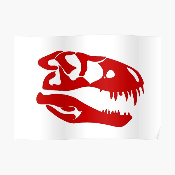 "Red T-Rex Skull / Red Tyrannosaurus Rex Skull " Poster for Sale by ...