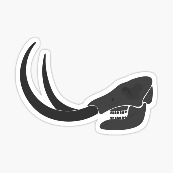 "Dark Mastodon Skull, Black Mastodon Skull" Sticker for Sale by ...