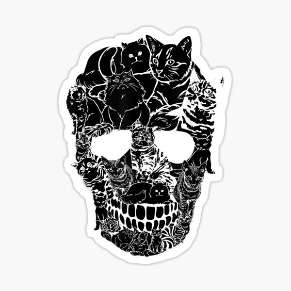 "Cat Skull - Kitty Skeleton Halloween Costume Skull Cat " Sticker for ...