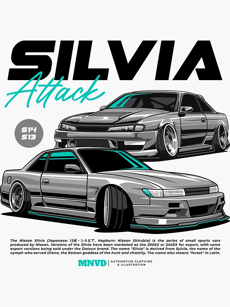 "Nissan Silvia Car Illustration" Sticker for Sale by mohalldi | Redbubble