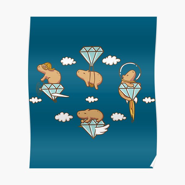 "Capy in the Sky with Diamonds " Poster for Sale by DesignssHome ...