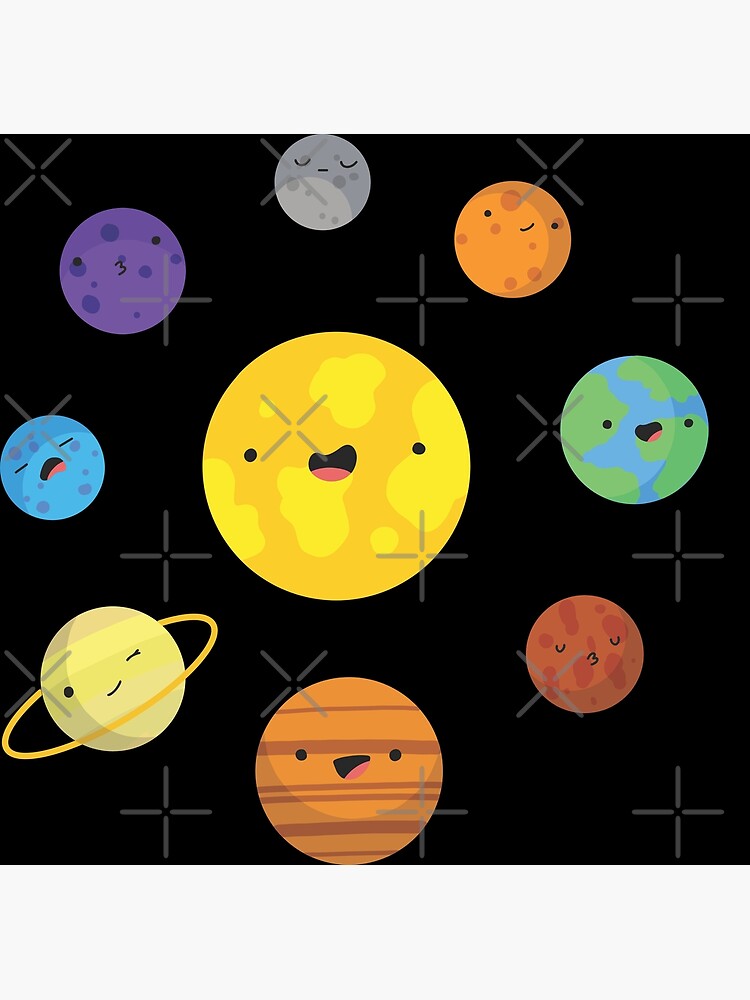 Minimal Solar System Cartoon Premium Matte Vertical Poster sold by ...
