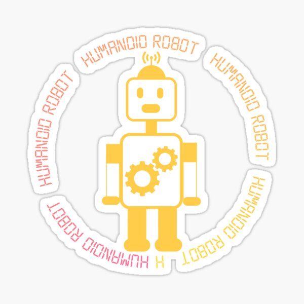 "humanoid robot,fluorescent color" Sticker for Sale by zzzozzo | Redbubble