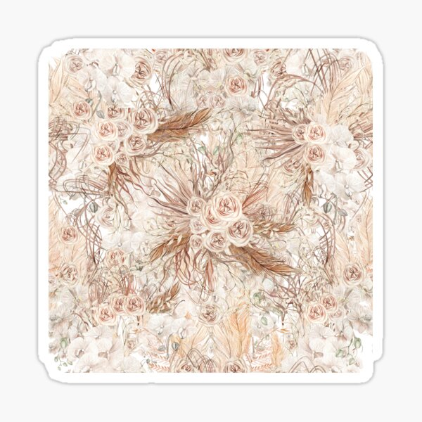 "Brown Beige Rose Decor" Sticker for Sale by IVanNitinai | Redbubble