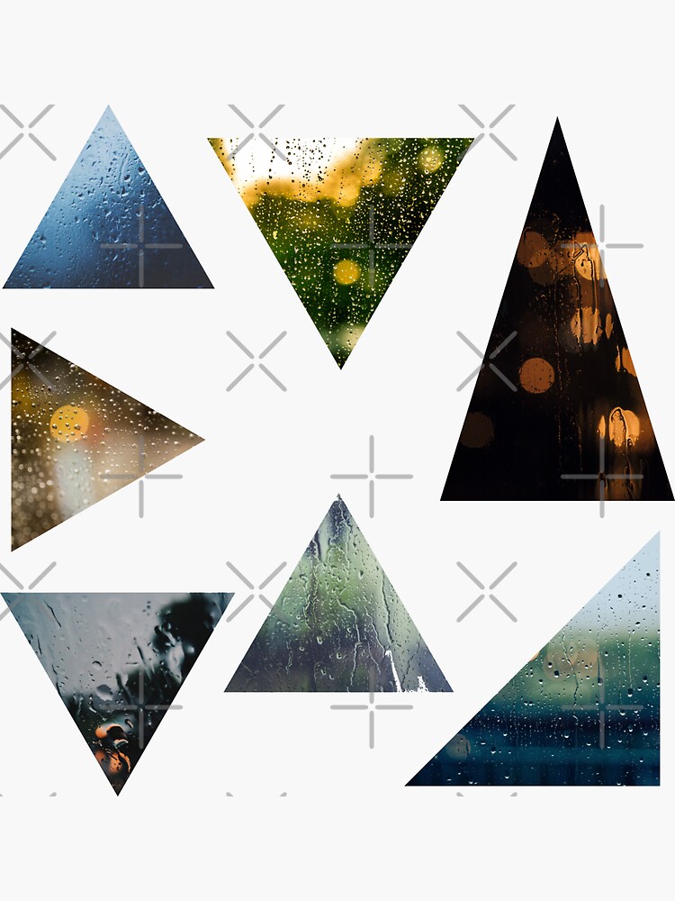 "Raindrop glass in triangles, sticker pack" Sticker for Sale by ...