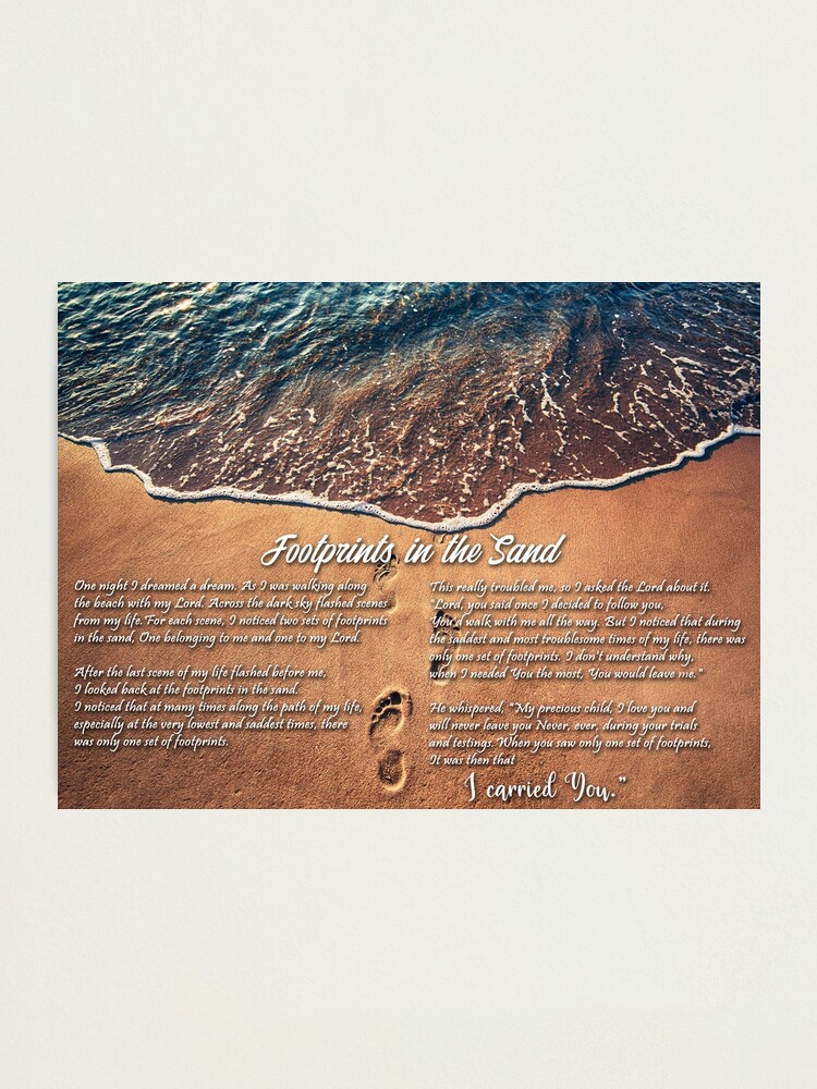 "Footprints in the sand #5 Poem Quote Lyrics Prayer Song Jesus ...