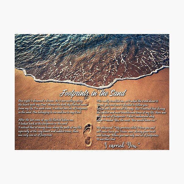 "Footprints in the sand #5 Poem Quote Lyrics Prayer Song Jesus ...