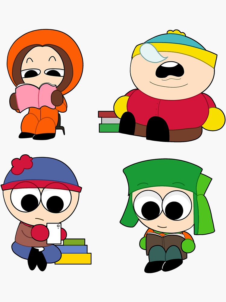 "Main Four South Park Books" Sticker for Sale by Stayyr | Redbubble