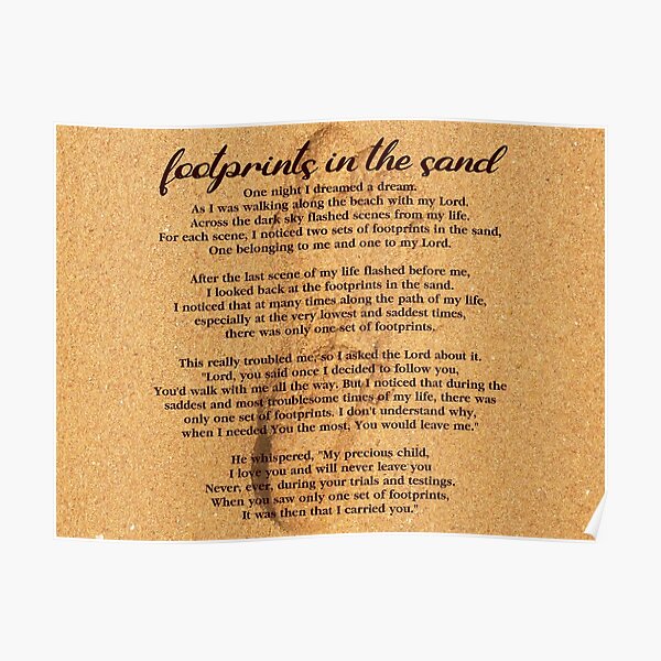 "Footprints in the sand #7 Poem Quote Lyrics Prayer Song Jesus ...