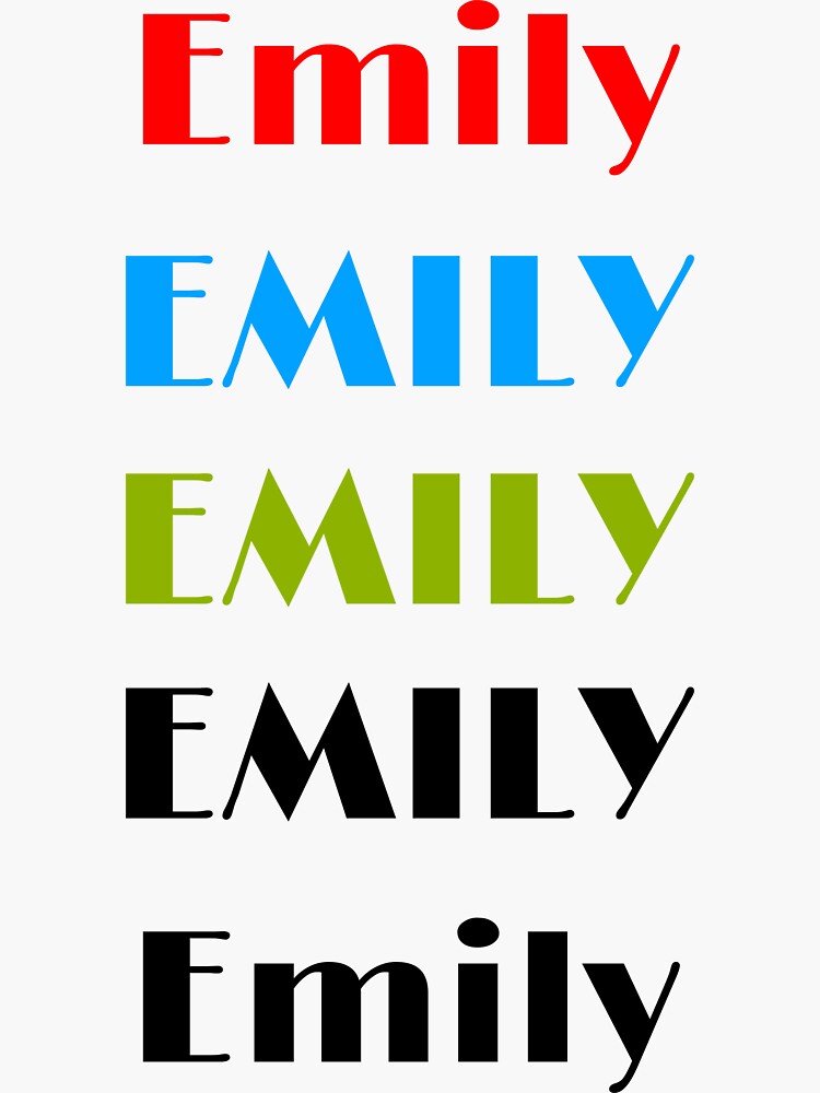 "Emily" Sticker for Sale by PODdezaine | Redbubble