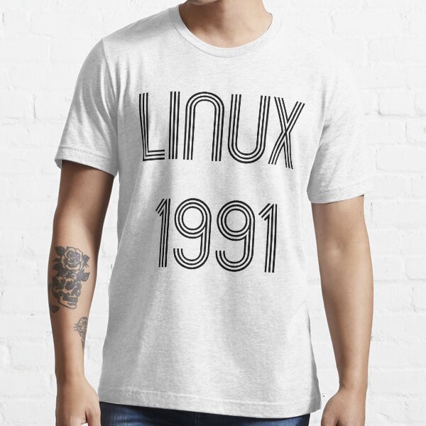 "Linux 1991 - Initial Release Year Black Text Design" T-shirt by ...