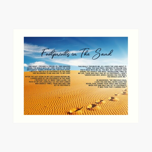 "Footprints in the sand #8 Poem Quote Lyrics Prayer Song Jesus ...