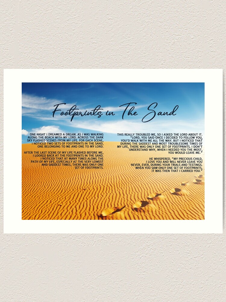"Footprints in the sand #8 Poem Quote Lyrics Prayer Song Jesus ...