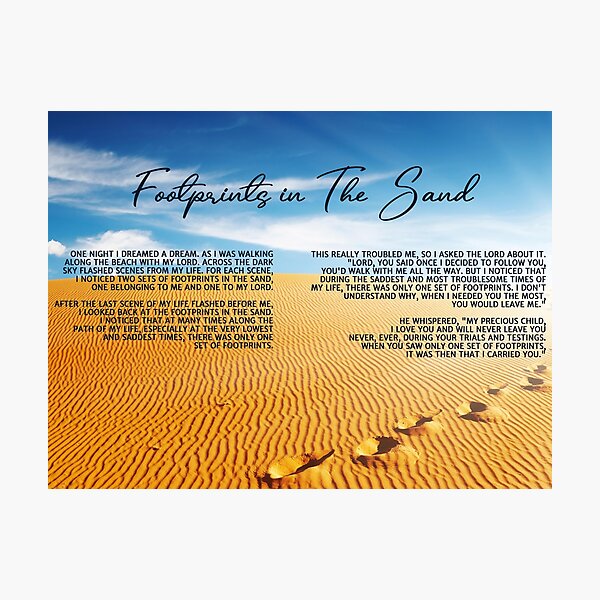 "Footprints in the sand #8 Poem Quote Lyrics Prayer Song Jesus ...