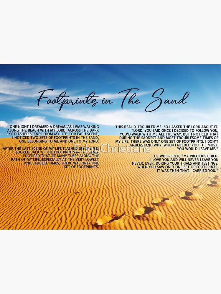 "Footprints in the sand #8 Poem Quote Lyrics Prayer Song Jesus ...