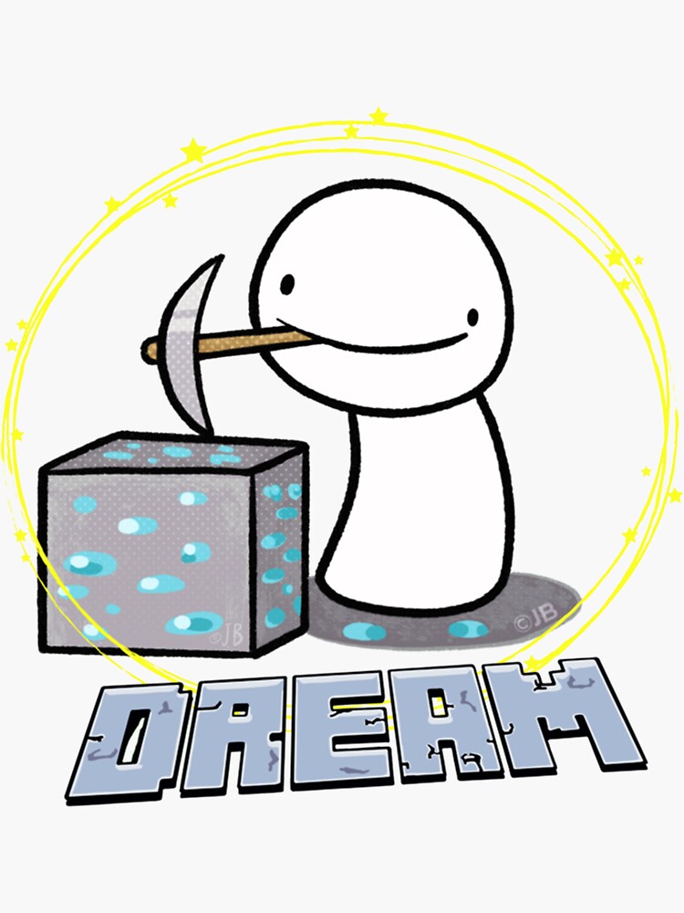 "Dream SMP mining with logo " Sticker for Sale by crazationstd | Redbubble