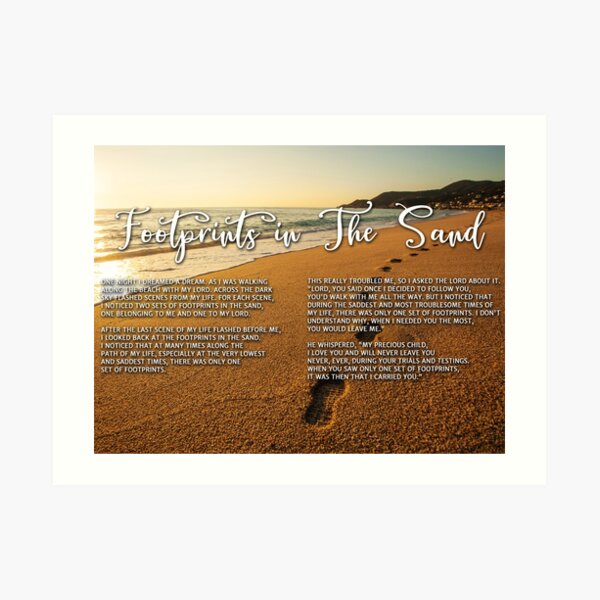 "Footprints in the sand #9 Poem Quote Lyrics Prayer Song Jesus ...