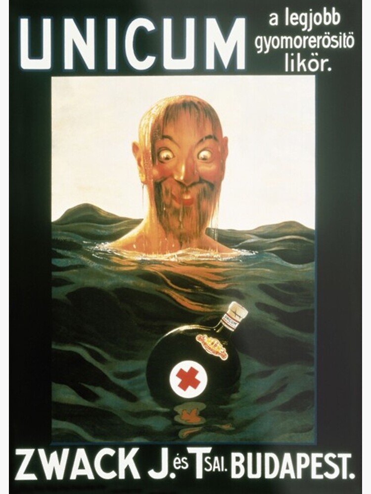 "Zwack Unicum drowning man" Poster for Sale by pinedomarie | Redbubble