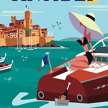 "Antibes poster" Sticker for Sale by GAGodel | Redbubble