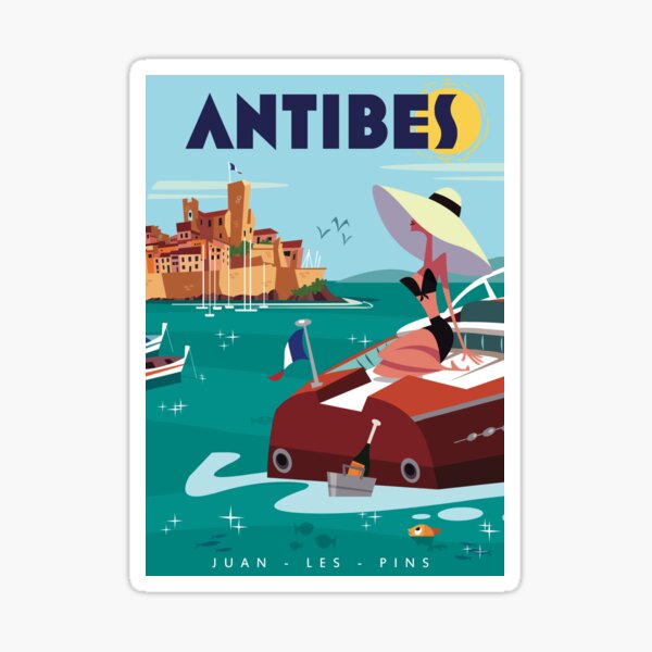 "Antibes poster" Sticker for Sale by GAGodel | Redbubble